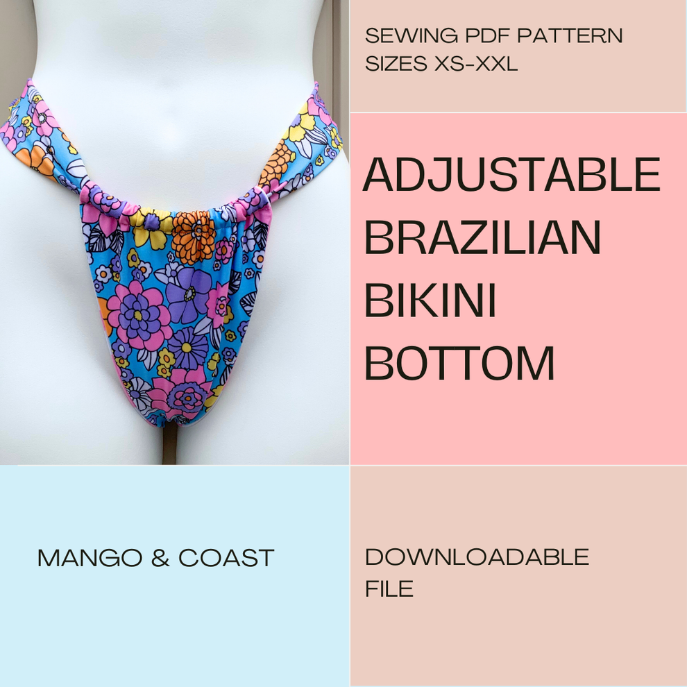 DIY | Adjustable Brazilian Bikini Bottom | PDF Sewing Pattern – Mango ...
